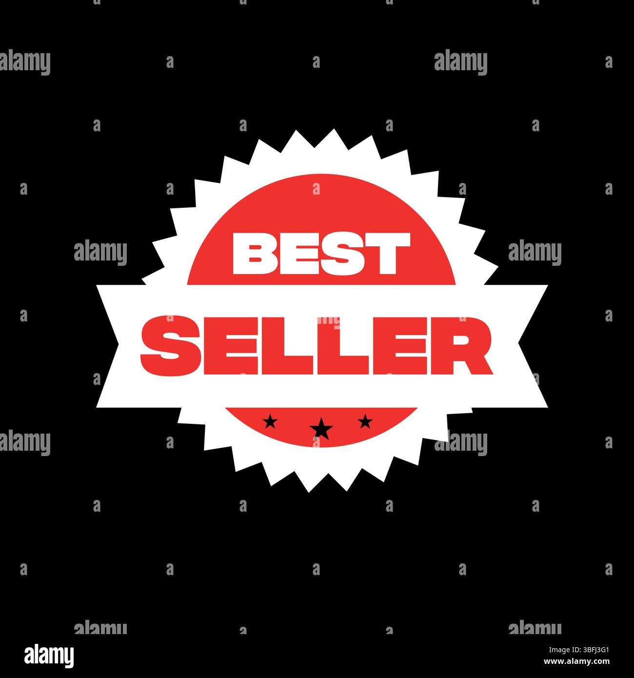 Best Seller Badge Vector | White Badge with Red Circle and Red “Seller ...