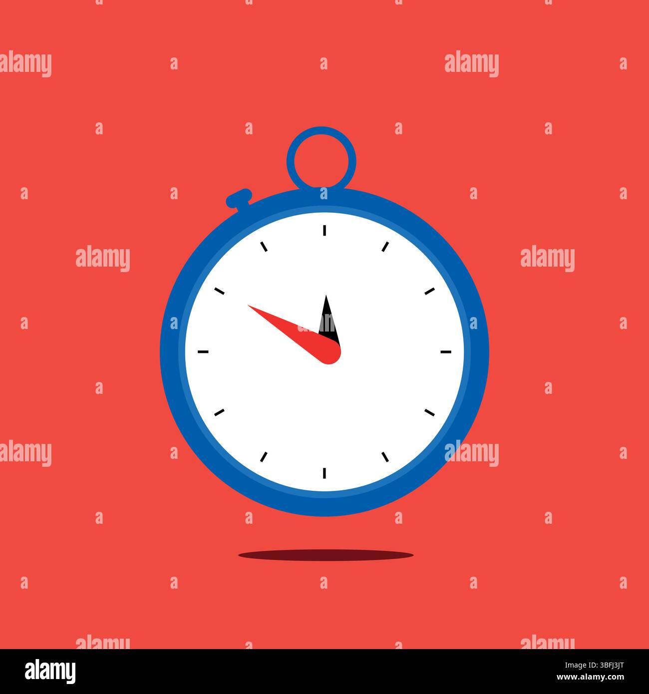 Modern clock on red Stock Vector Images - Alamy