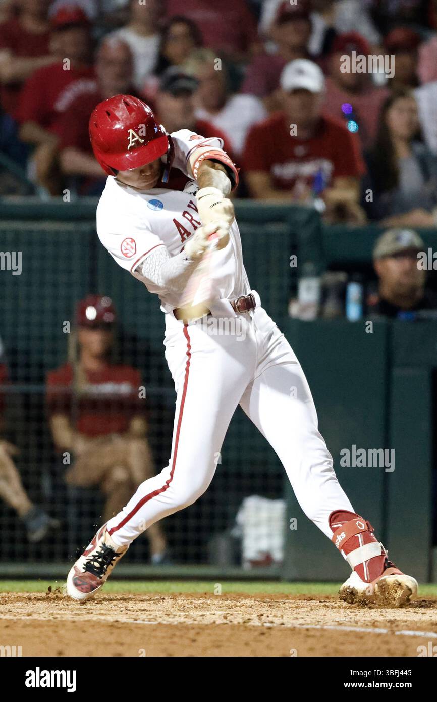 FAYETTEVILLE, AR - JUNE 01: Arkansas Razorbacks infielder Wehiwa Aloy ...