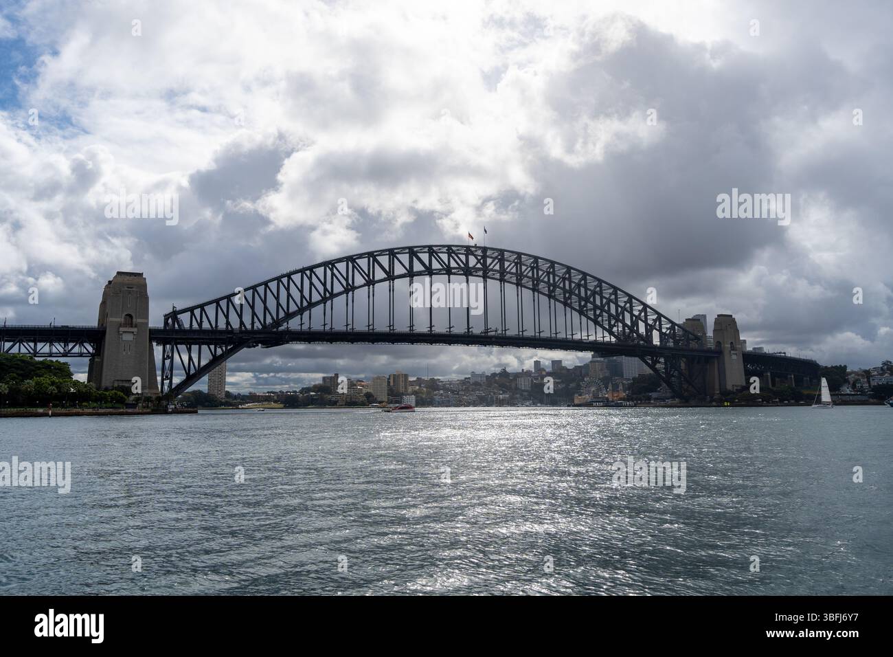The Sydney Harbour Bridge in Sydney, Australia, spans across the harbor ...