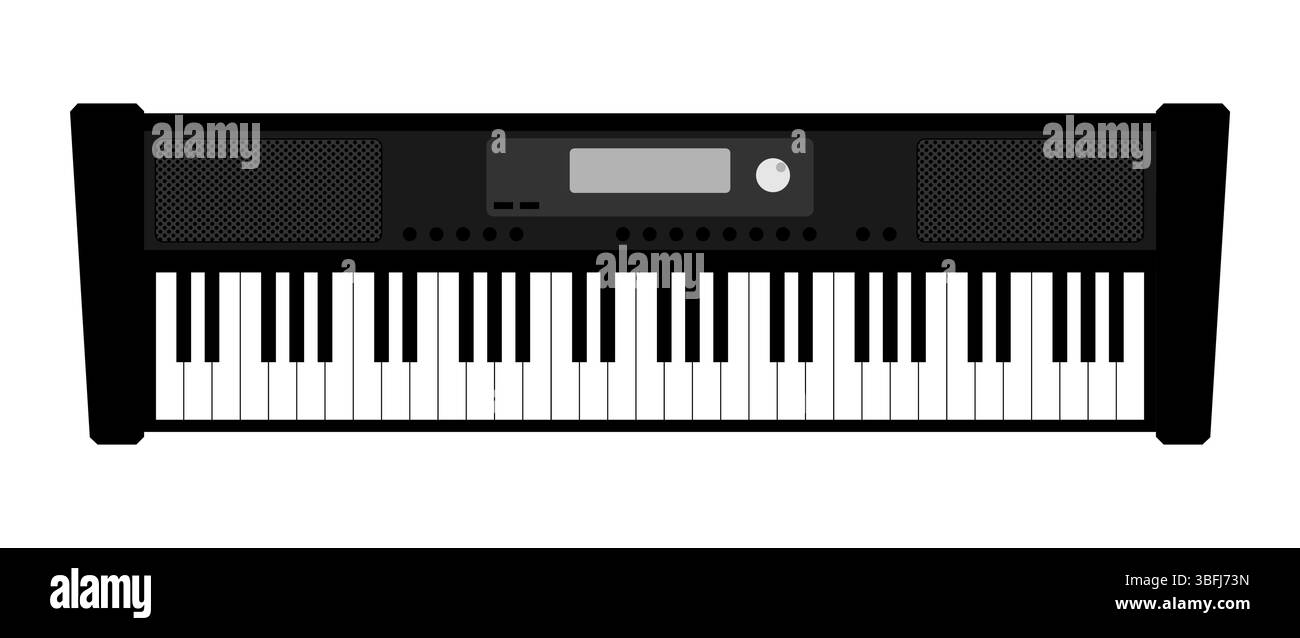 Electronic keyboard synthesizer top view. modern Musical keyboard ...