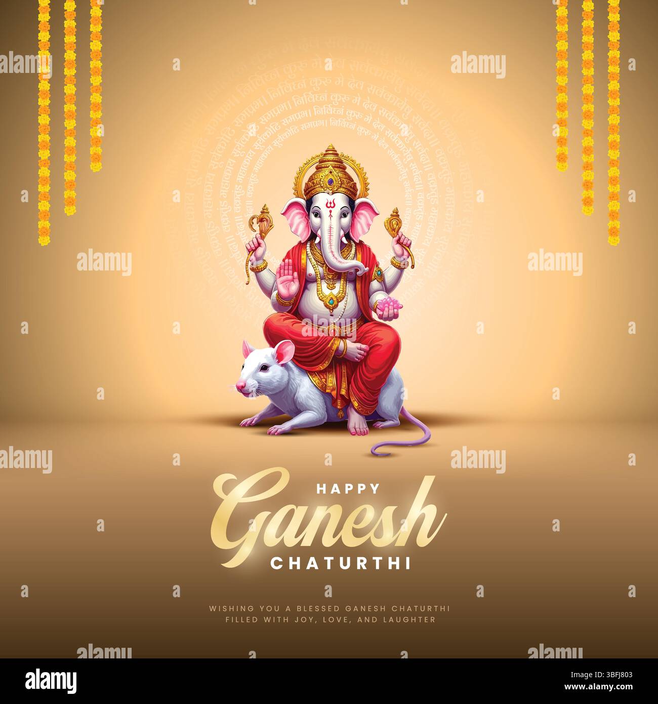 Lord Ganpati on Ganesh Chaturthi background. abstract vector ...