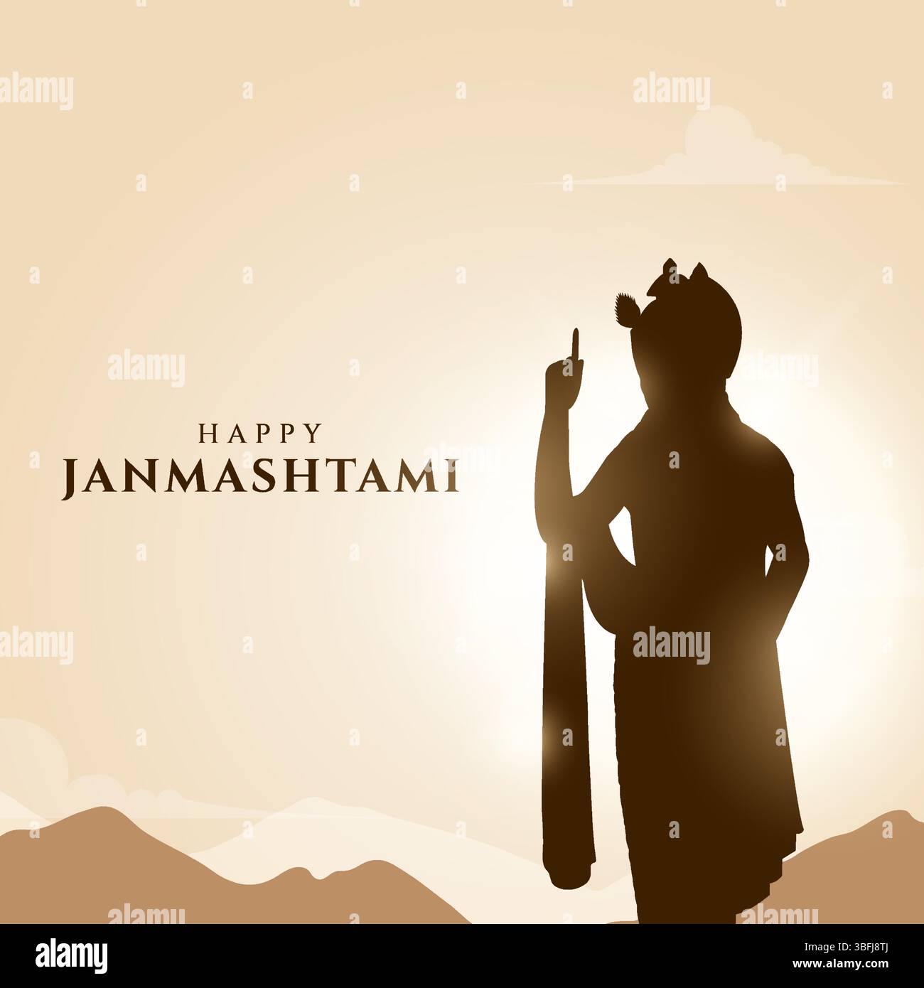 Happy Janmashtami With colorfull abstract Background Vector ...