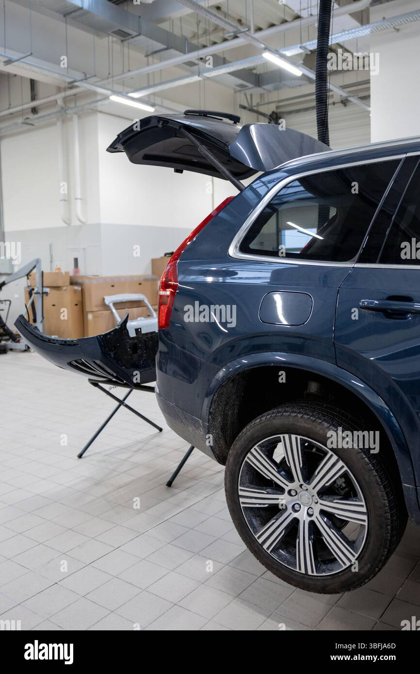 Rear trunk with hatch open Stock Photo - Alamy