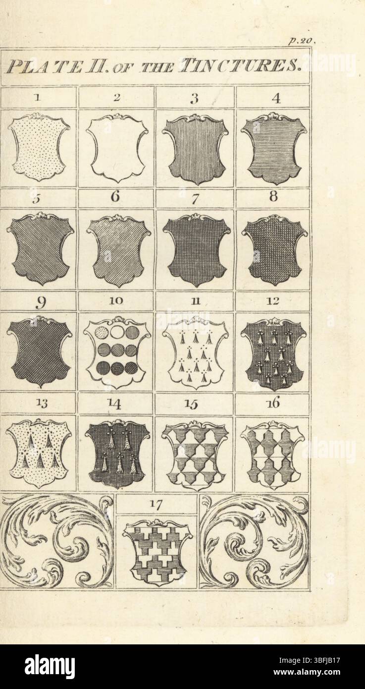 Different colours in heraldry. Yellow, or, white, argent, red, gules ...