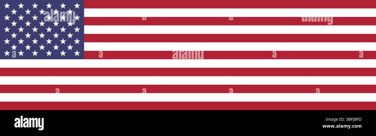 Flag of the United States. US flag long banner digital vector ...