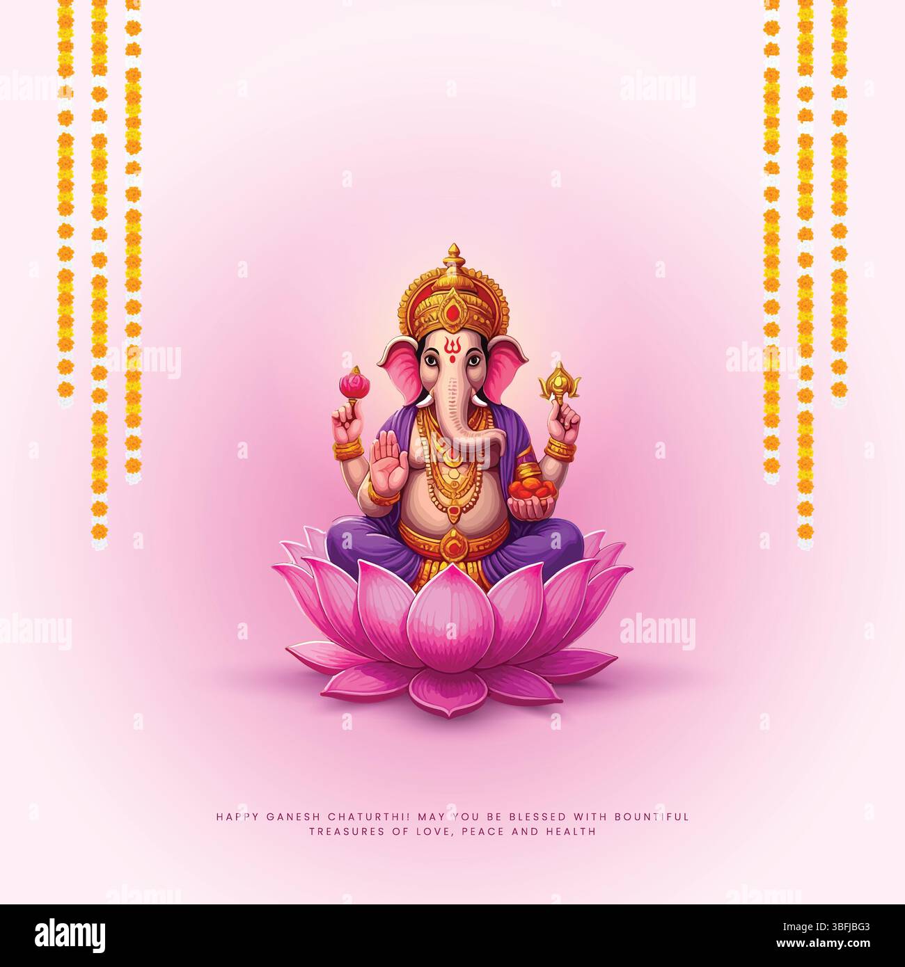 Lord Ganpati on Ganesh Chaturthi background. abstract vector ...