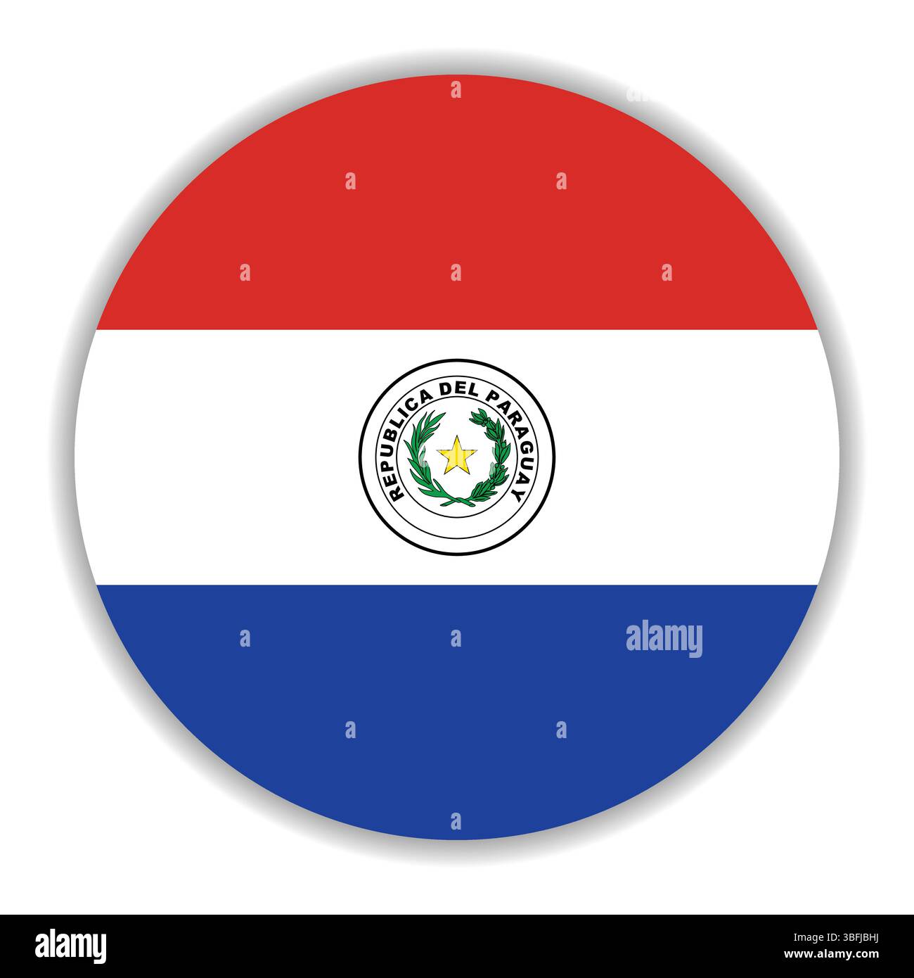 Flag of Paraguay. Grey edge. Paraguay circle flag logo icon computer ...