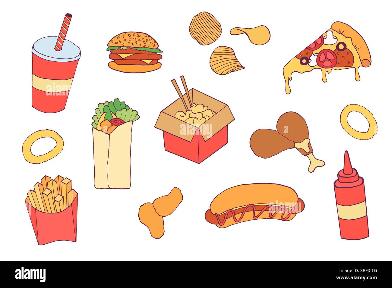 Fastfood meals cafe restaurant Cut Out Stock Images & Pictures - Alamy