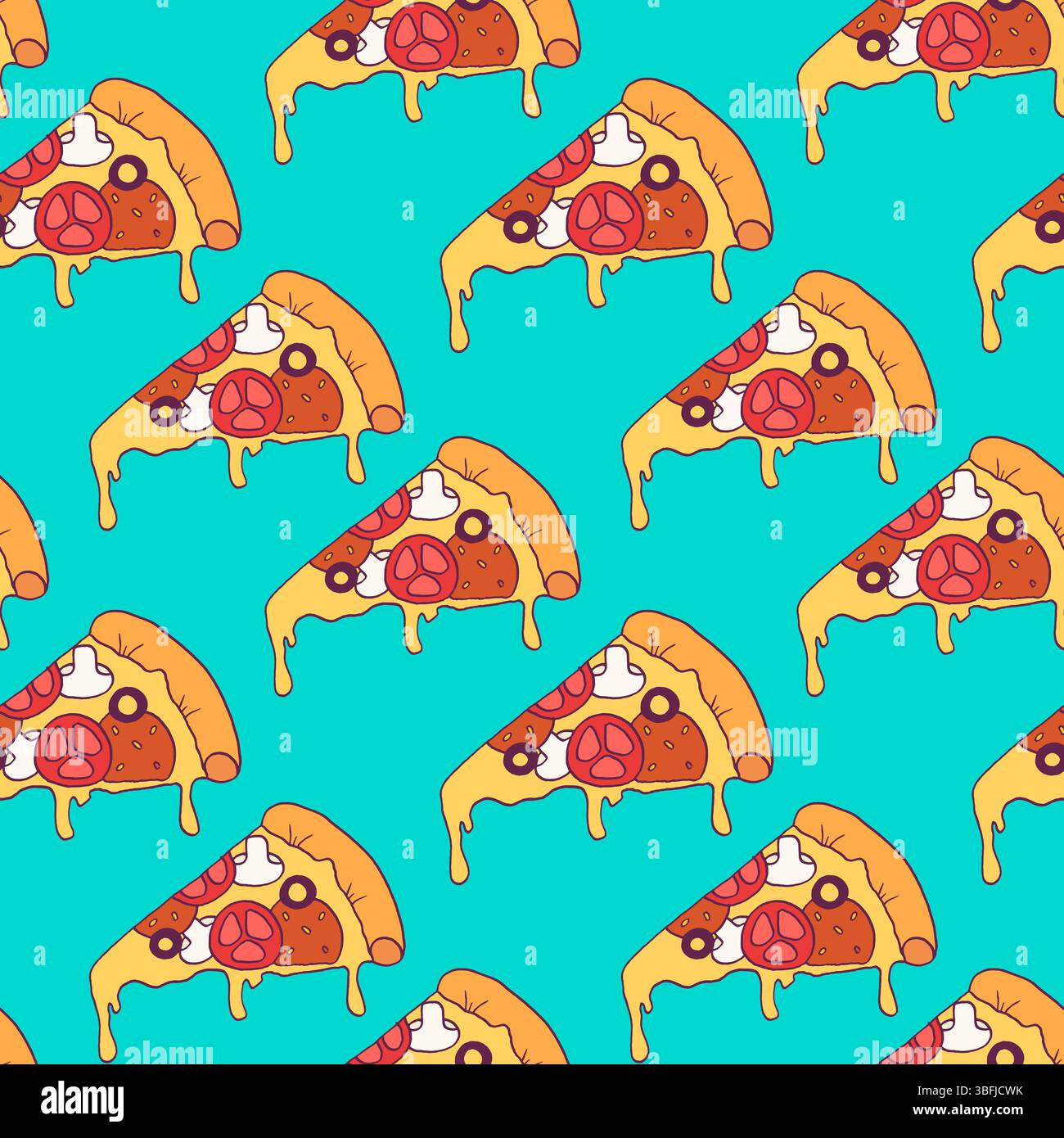 Doodle pizza seamless pattern Stock Vector Image & Art - Alamy