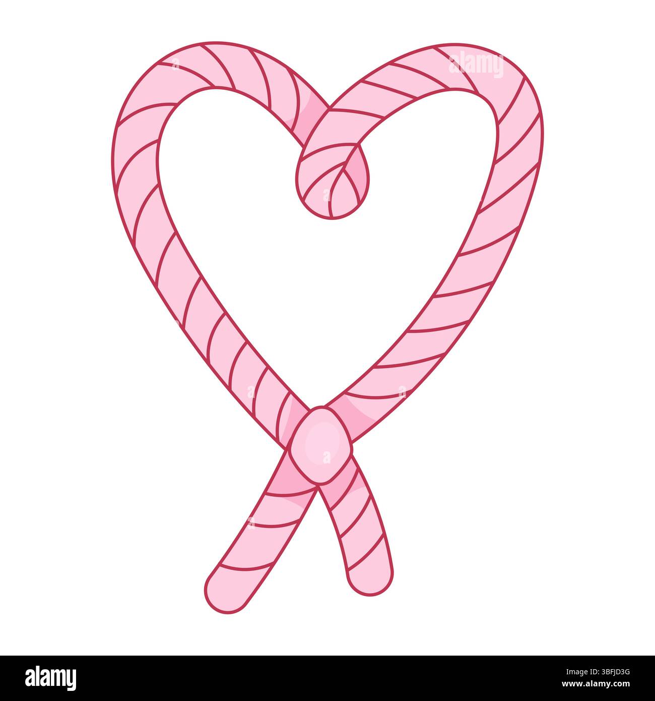 Illustration of a pink heart-shaped lasso rope, perfect for western ...
