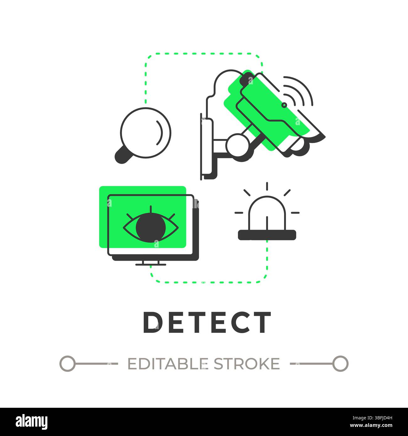 Detect flat outline concept icon Stock Vector Image & Art - Alamy