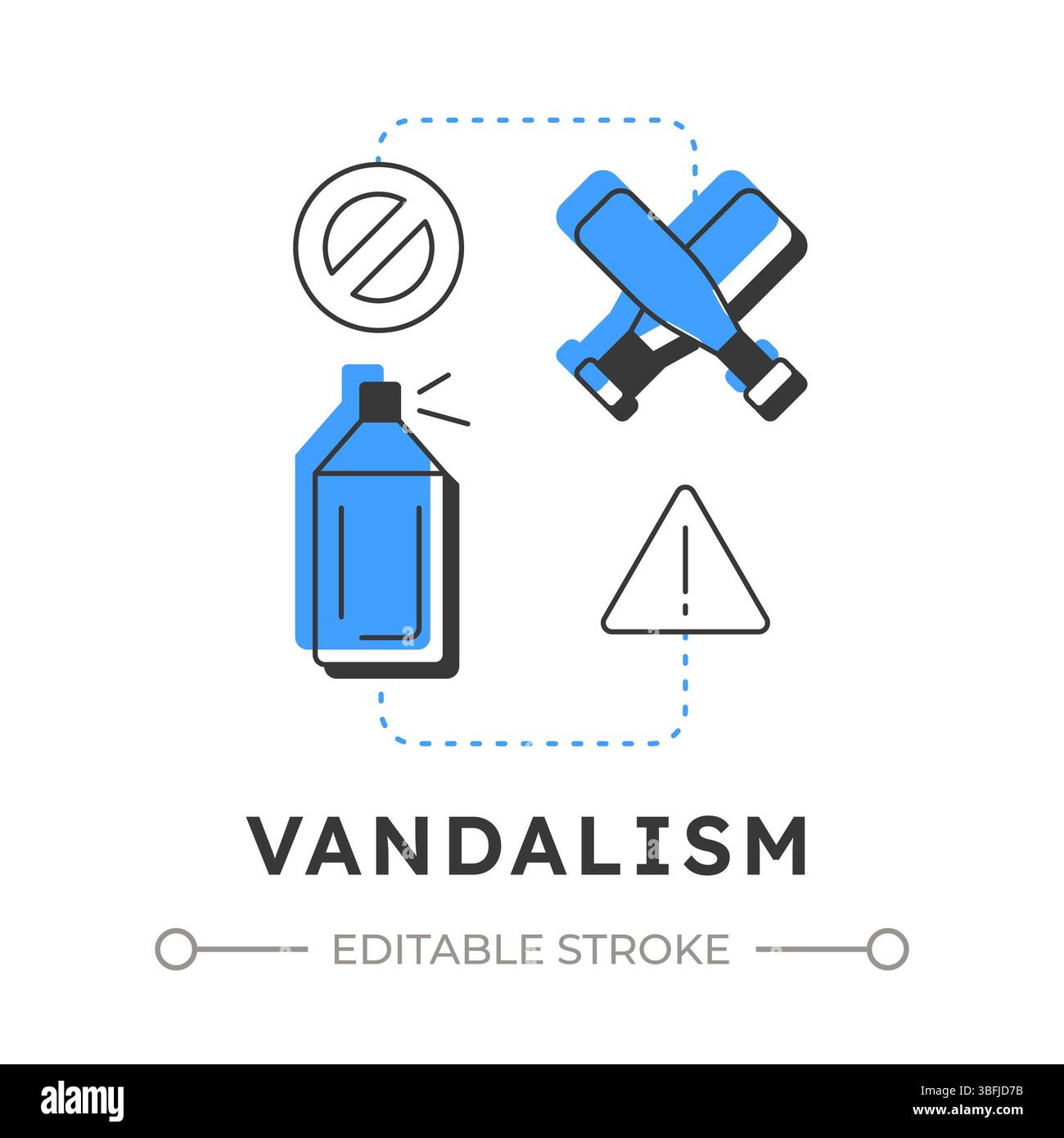 Vandalism flat outline concept icon Stock Vector Image & Art - Alamy