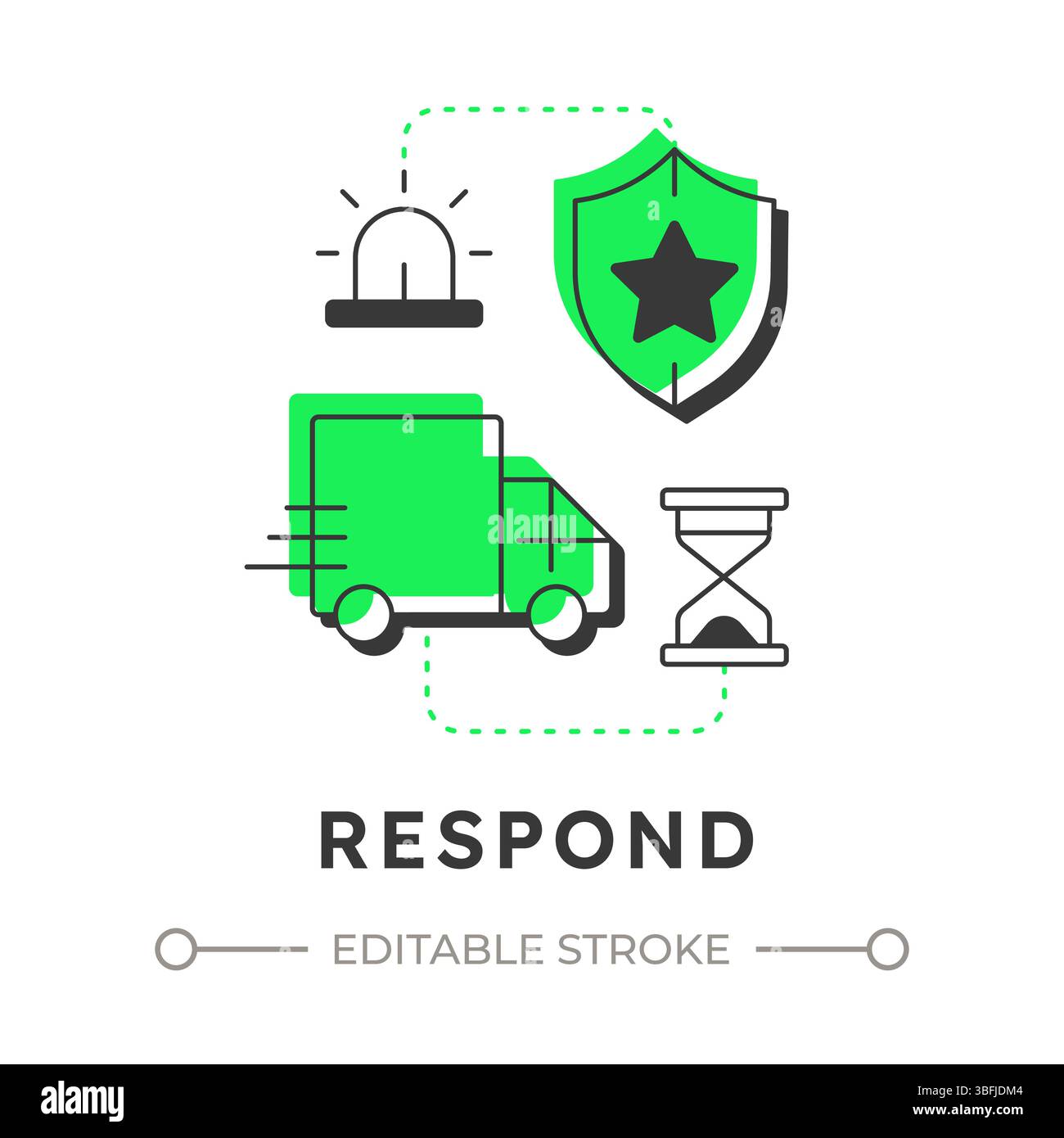 Respond flat outline concept icon Stock Vector Image & Art - Alamy