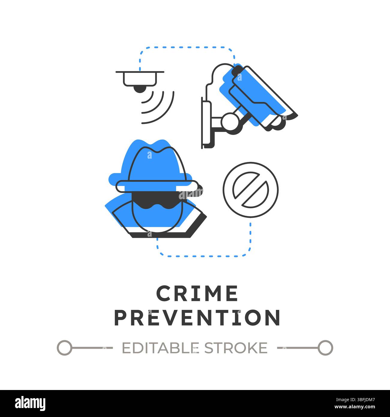Crime prevention flat outline concept icon Stock Vector Image & Art - Alamy