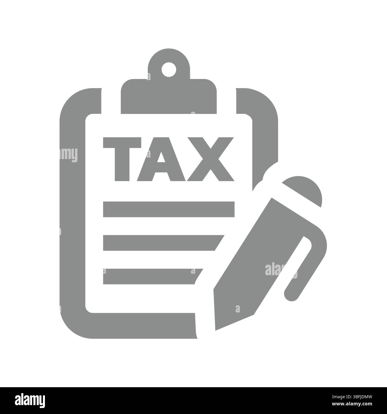 Tax clipboard fill vector icon. Taxes form filling with pen Stock Vector Image & Art - Alamy
