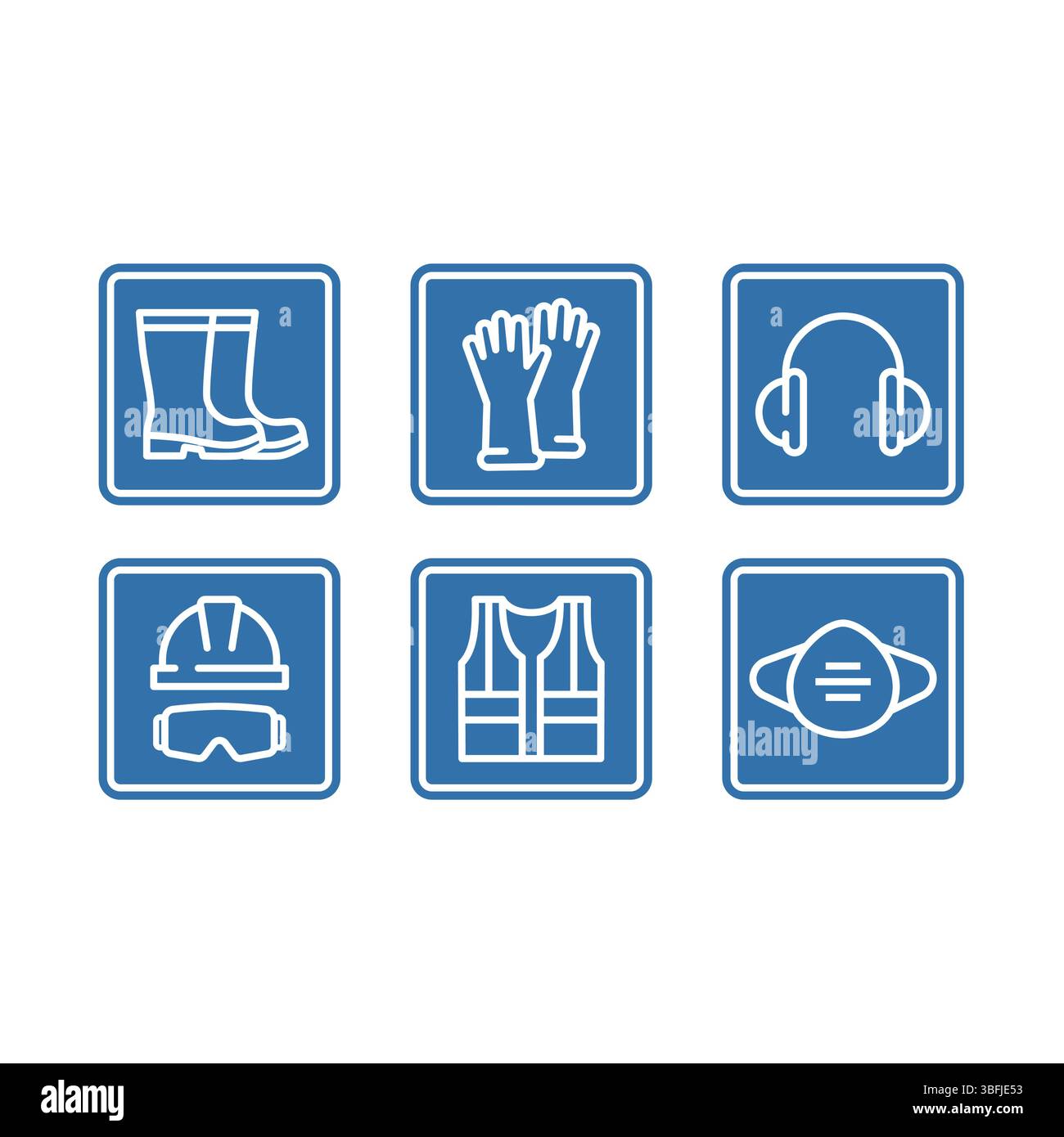 Wear protective gear or personal equipment sign set. Protective vest ...