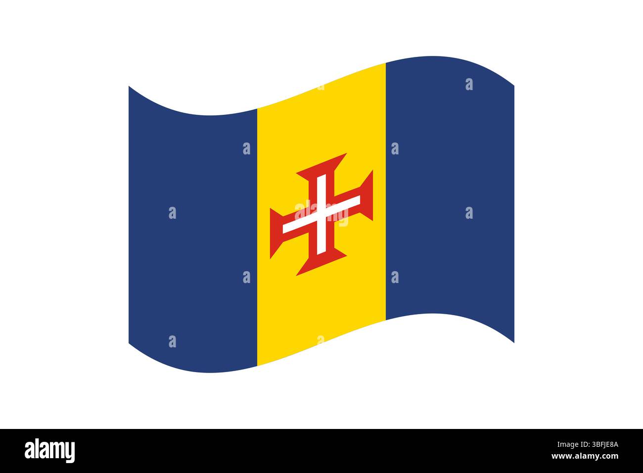 Flag of Madeira. Madeira wavy flag digital vector illustration ...