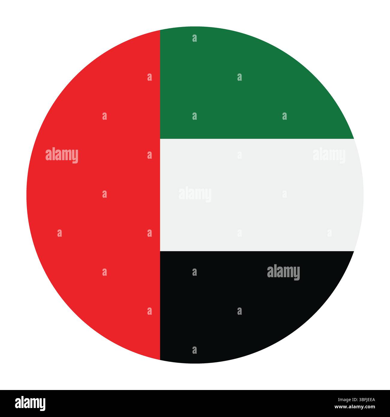 Flag of United Arab Emirates. United Arab Emirates circle flag logo ...