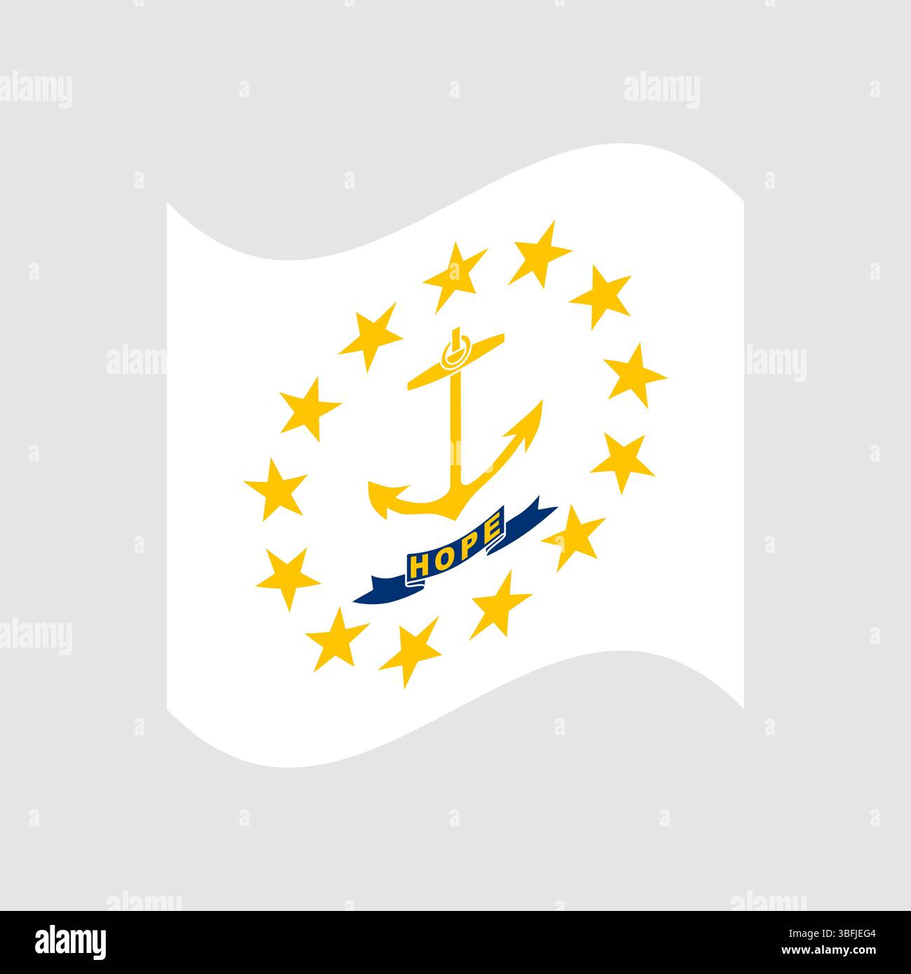 Flag of Rhode Island. Rhode Island wavy flag digital vector ...