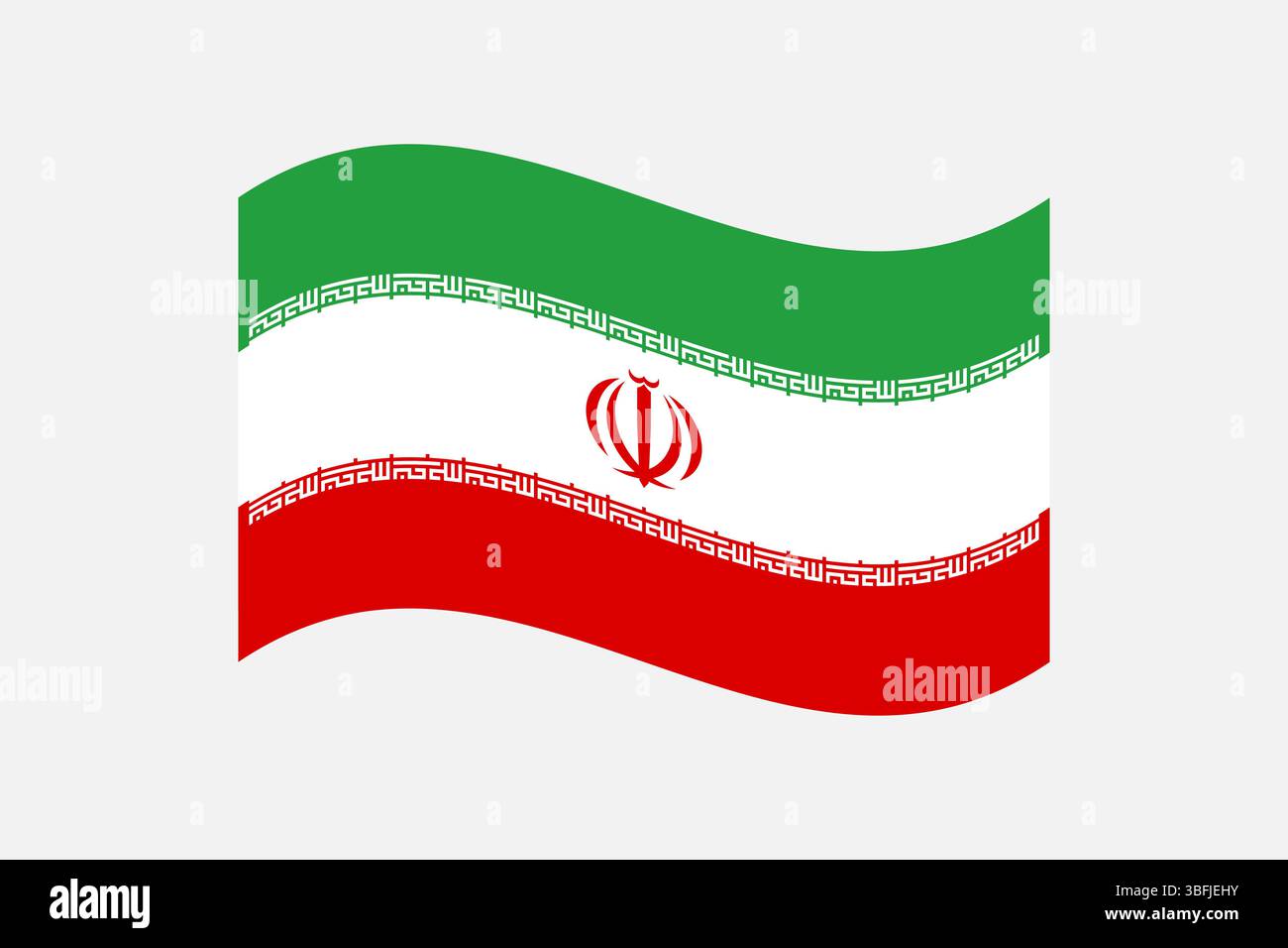 Flag of Iran. Iran wavy flag digital vector illustration. Fluttering ...