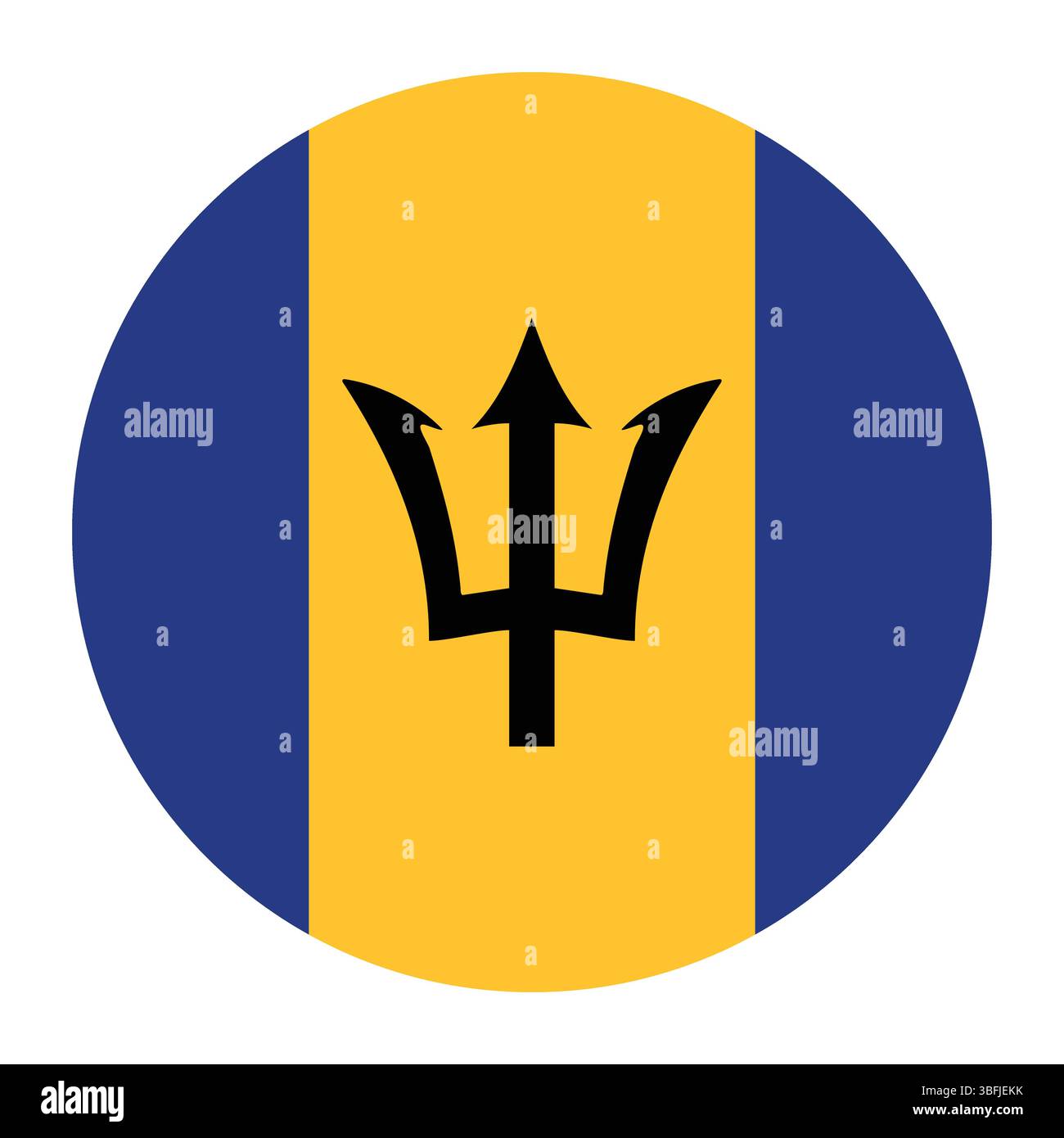 Flag of Barbados. Barbados circle flag logo icon computer vector ...