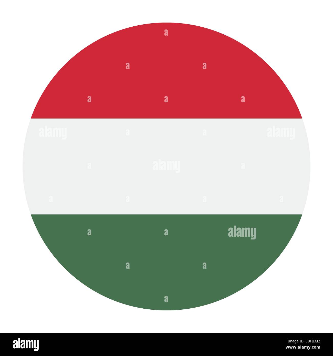 Flag of Hungary. Hungary flag icon. Standard color. A round flag ...