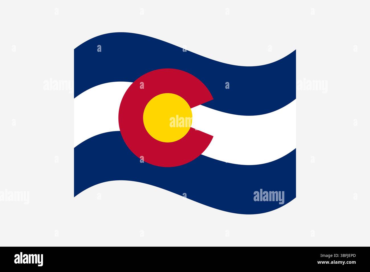 Flag of Colorado. Colorado wavy flag digital vector illustration ...