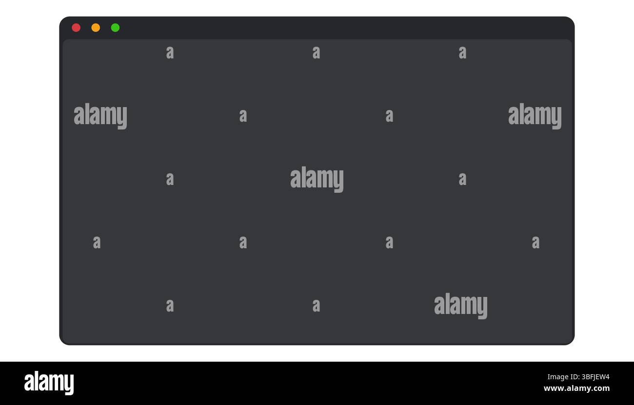 Web browser mockup window in dark mode modern flat simple line. web ...