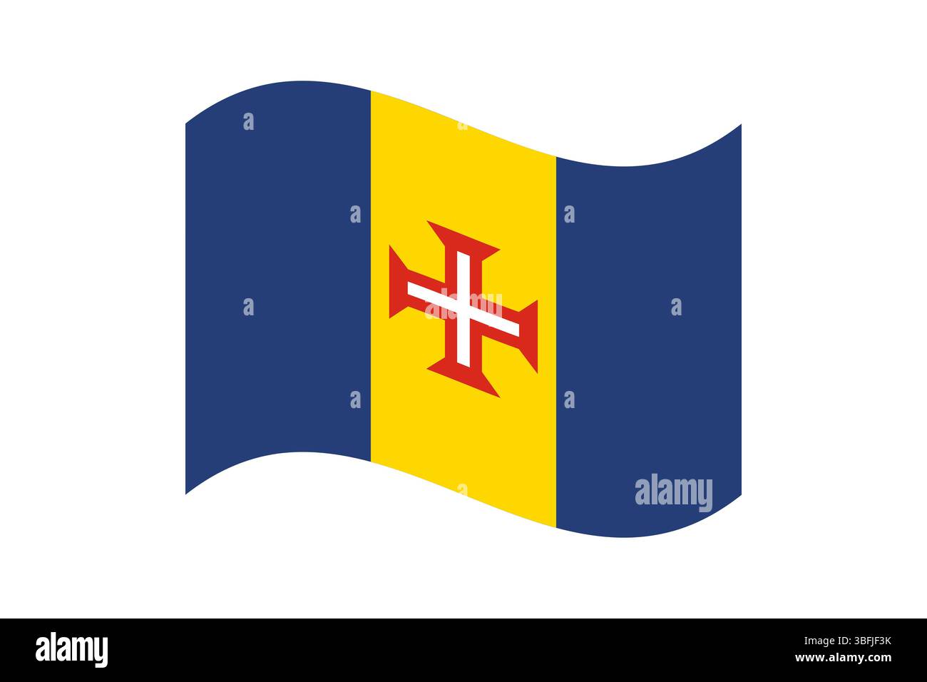 Flag of Madeira. Madeira wavy flag digital vector illustration ...