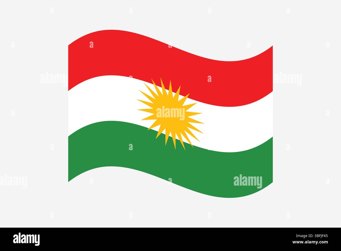 Flag of Iraqi Kurdistan. Iraqi Kurdistan wavy flag digital vector ...