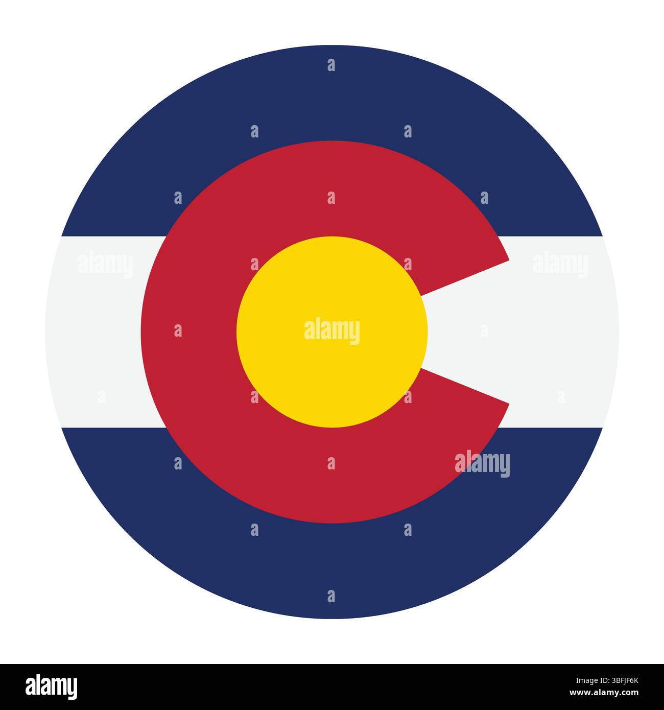 Flag of Colorado. Button flag icon. Standard color. Circle icon flag ...