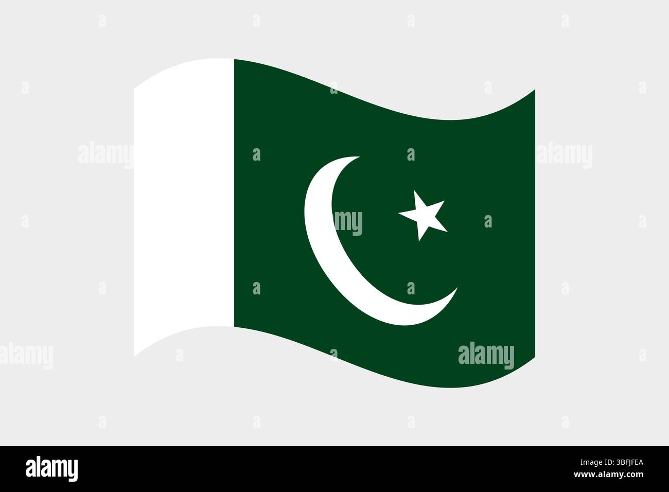 Flag of Pakistan. Pakistan wavy flag digital vector illustration ...