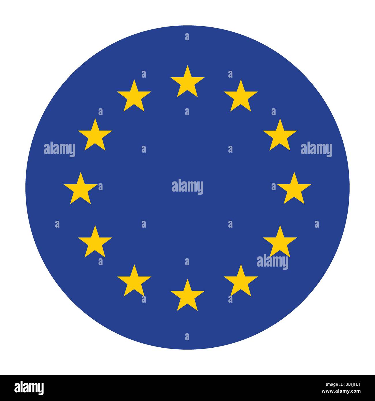 Flag of the European Union. Flag icon. Standard color. Round flag ...