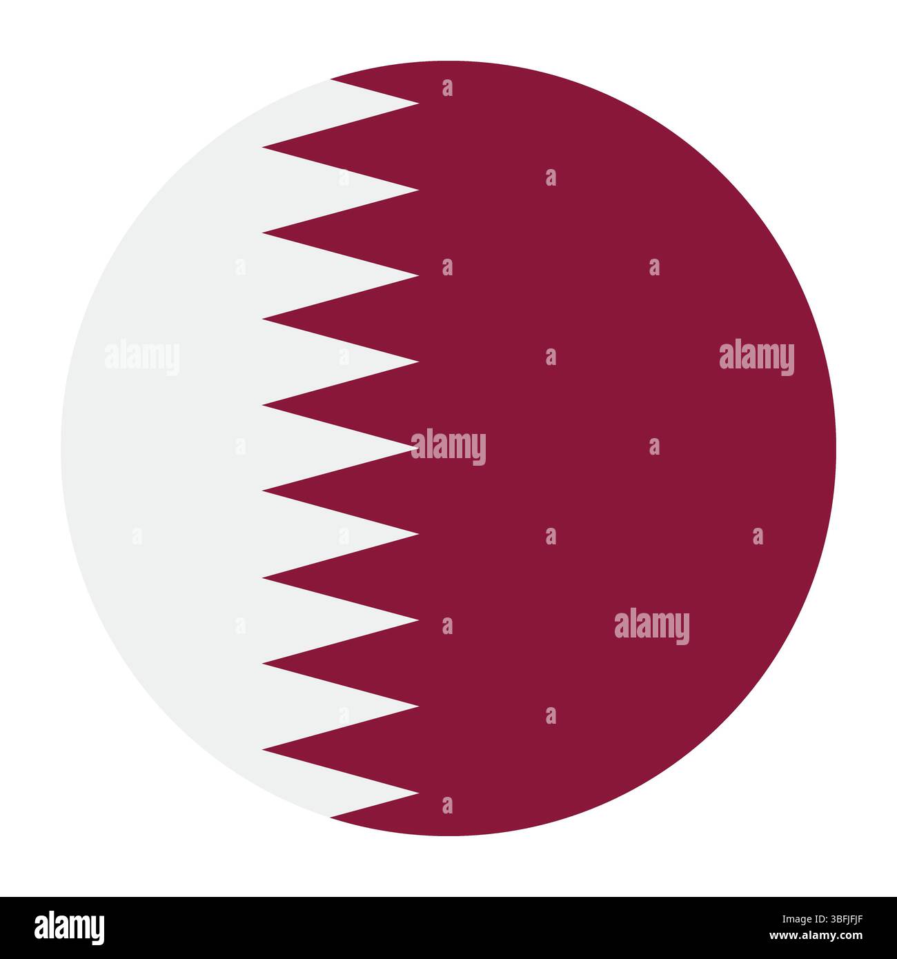 Flag of Qatar. Flag icon. Standard color. Circle icon flag. 3d ...