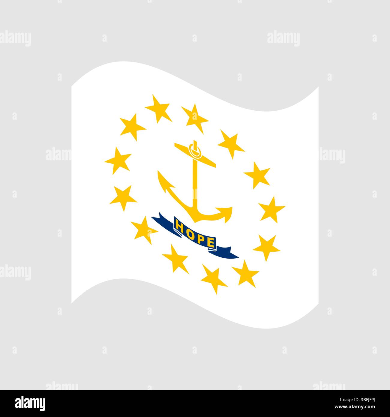 Flag of Rhode Island. Rhode Island wavy flag digital vector ...