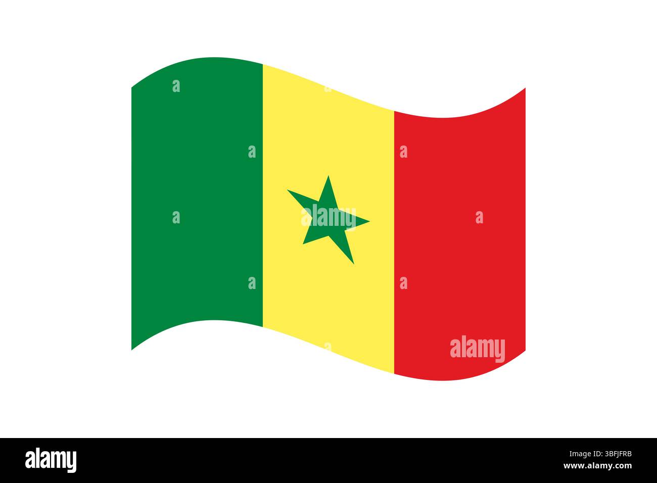 Flag of Senegal. Senegal wavy flag digital vector illustration ...