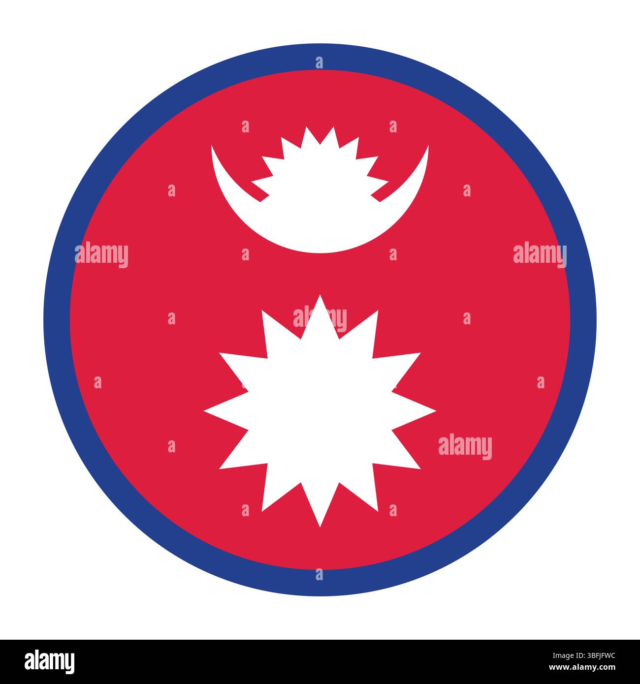 Flag of Nepal. Nepal circle flag logo icon computer vector illustration ...