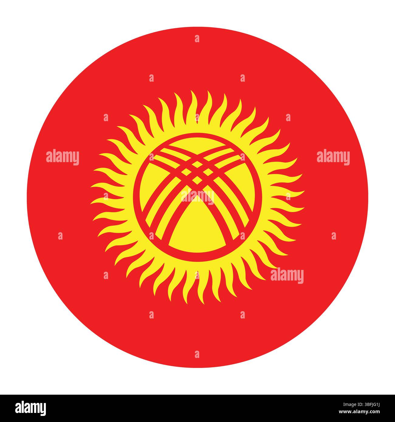 Flag of Kyrgyzstan. Kyrgyzstan circle flag logo icon computer vector illustration design Stock ...