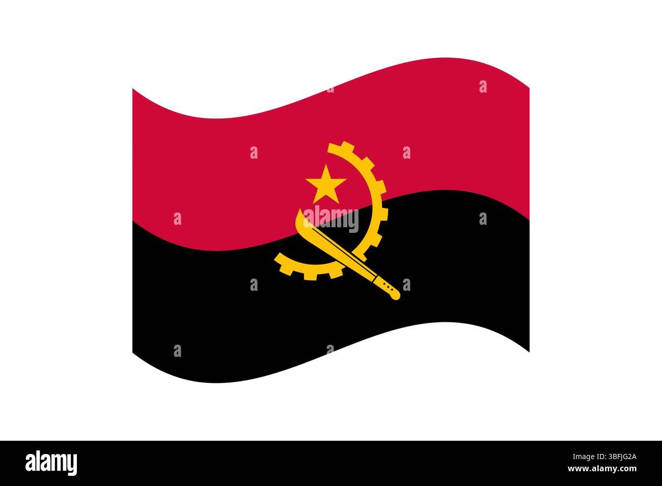 Flag of Angola. Angola wavy flag digital vector illustration ...
