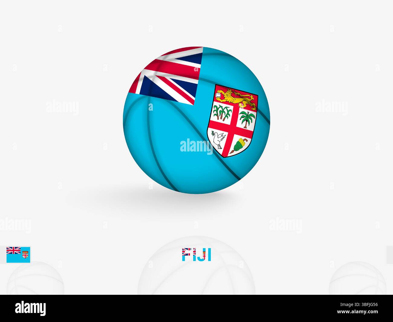 Fiji Basketball Concept with National Flag Design. Perfect for use in ...