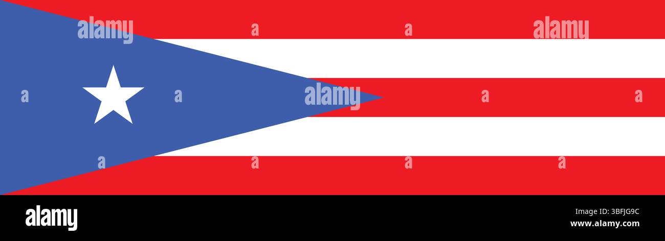 Flag of Puerto Rico. Puerto Rico flag long banner digital vector illustration Stock Vector Image ...