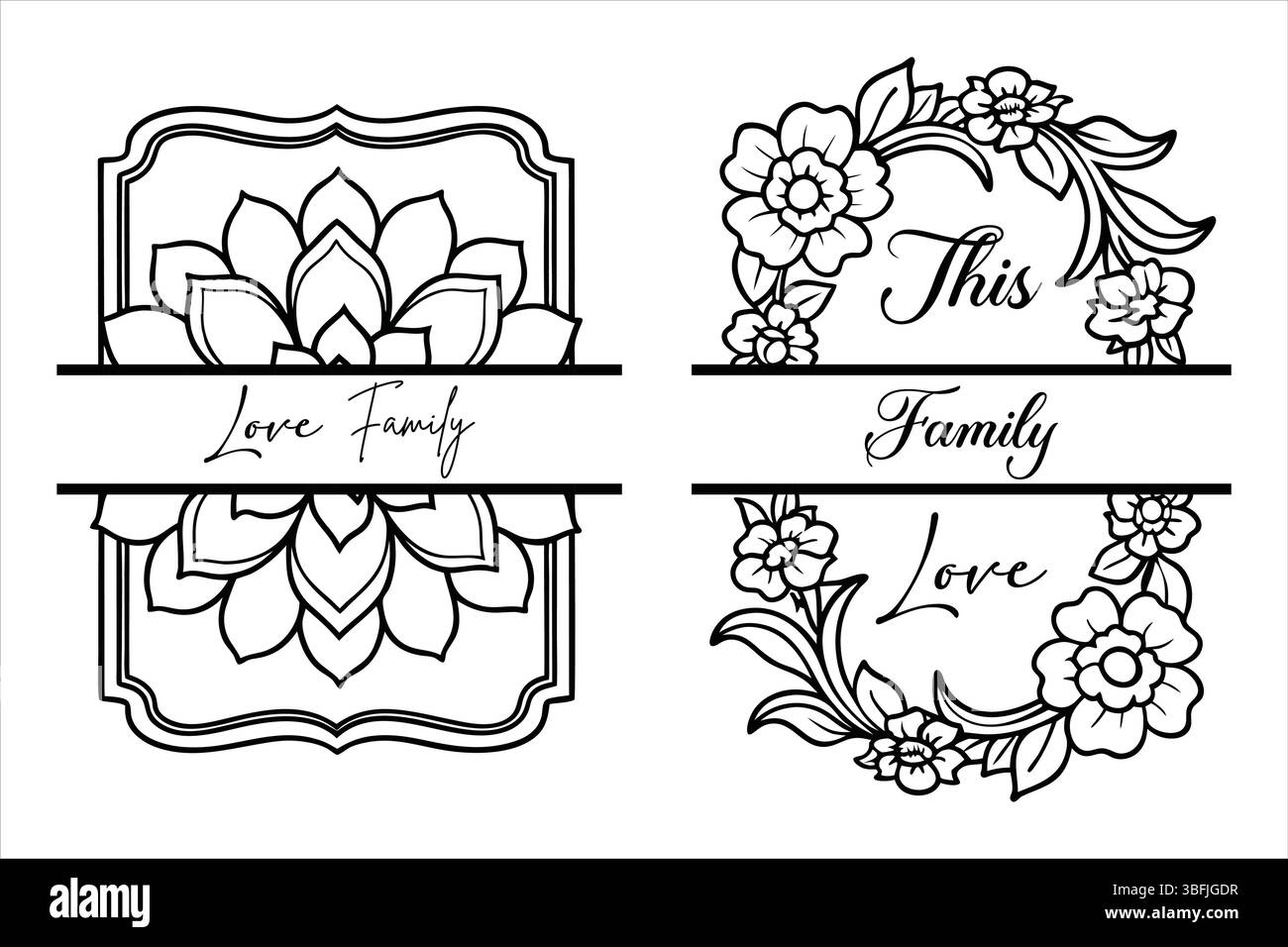 Family name monogram svg bundle Stock Vector Image & Art - Alamy