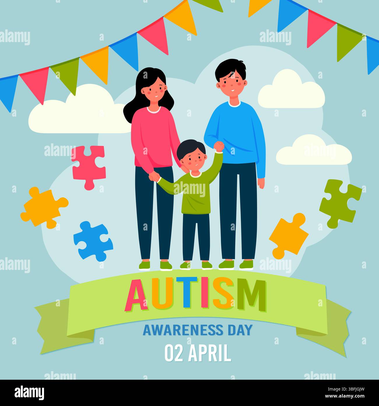 Poster for world awareness Autism Spectrum Disorder day, 2 of april ...