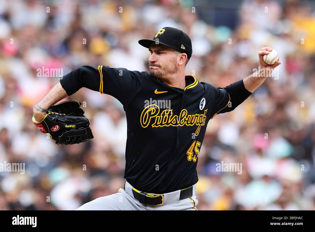 Pittsburgh Pirates starting pitcher Andrew Heaney works against the San ...