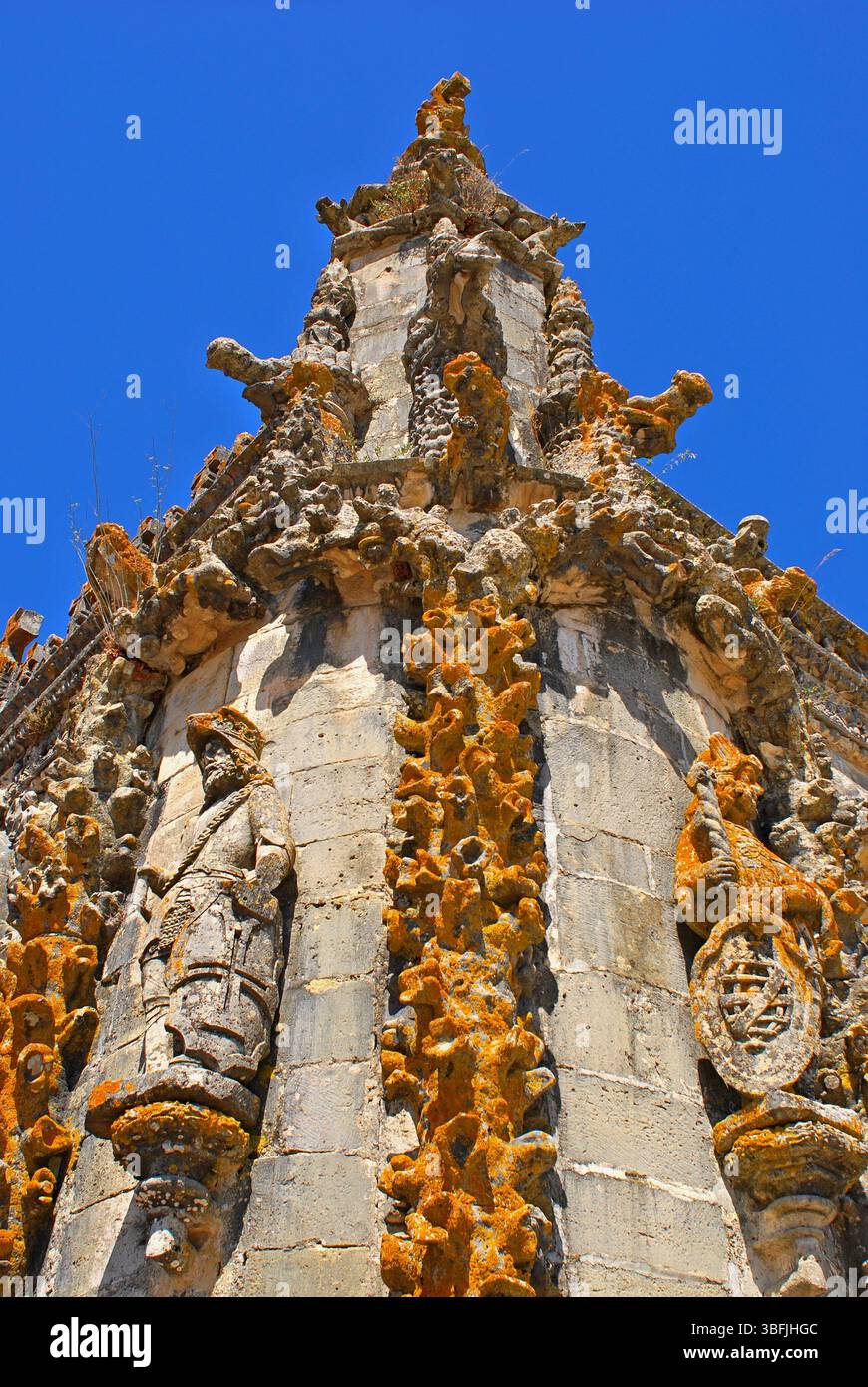 Details of the Manueline style architecture at the Convent of Tomar ...