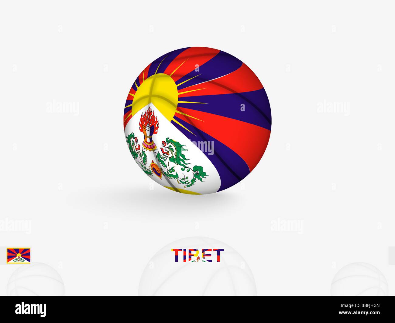 Tibet Basketball Concept with National Flag Design. Perfect for use in ...