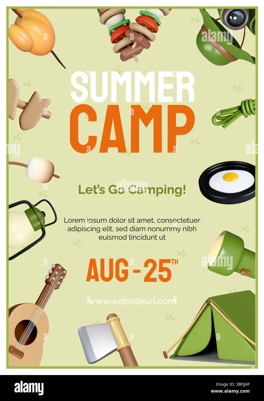 Camping adventure at summer camp with fun elements and activities ...