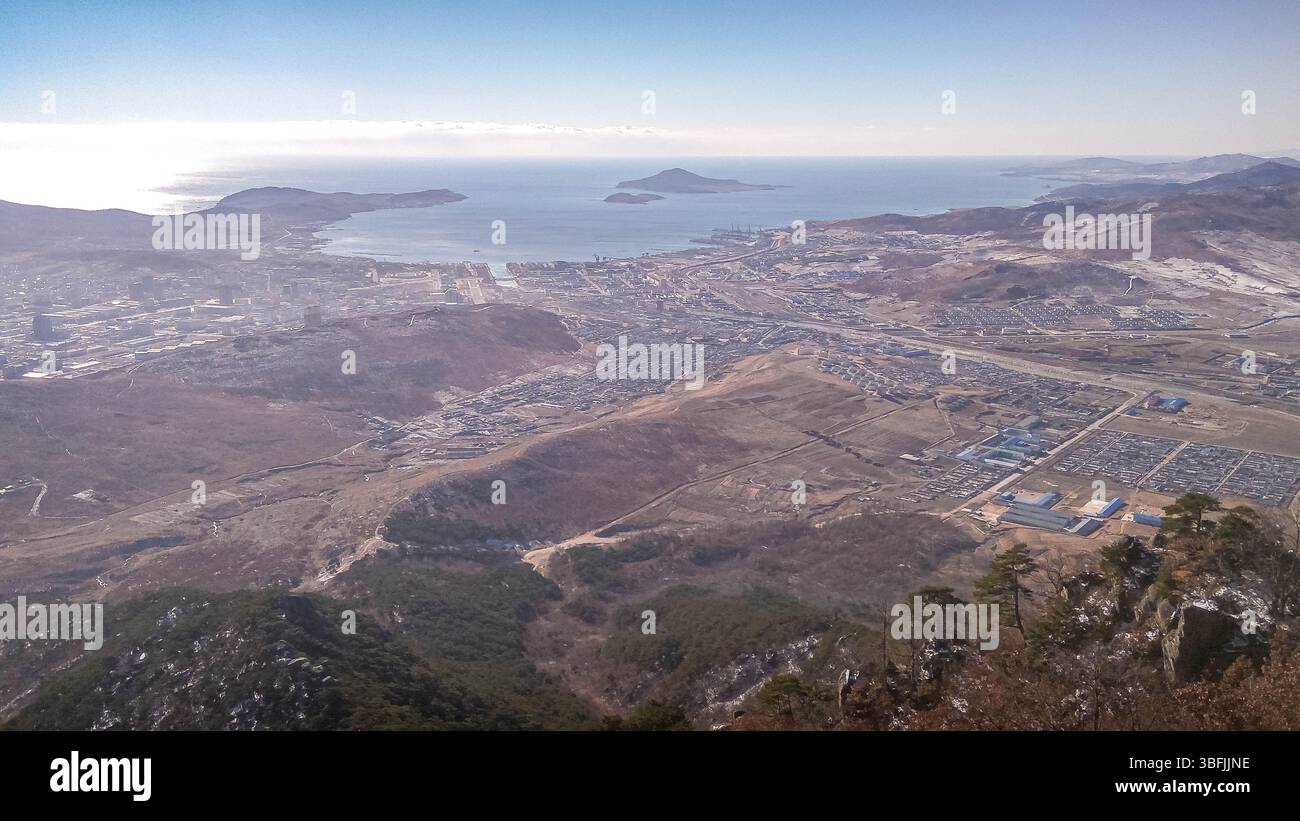 Aerial panoramic view of Rason Special Economic Zone in North Korea ...
