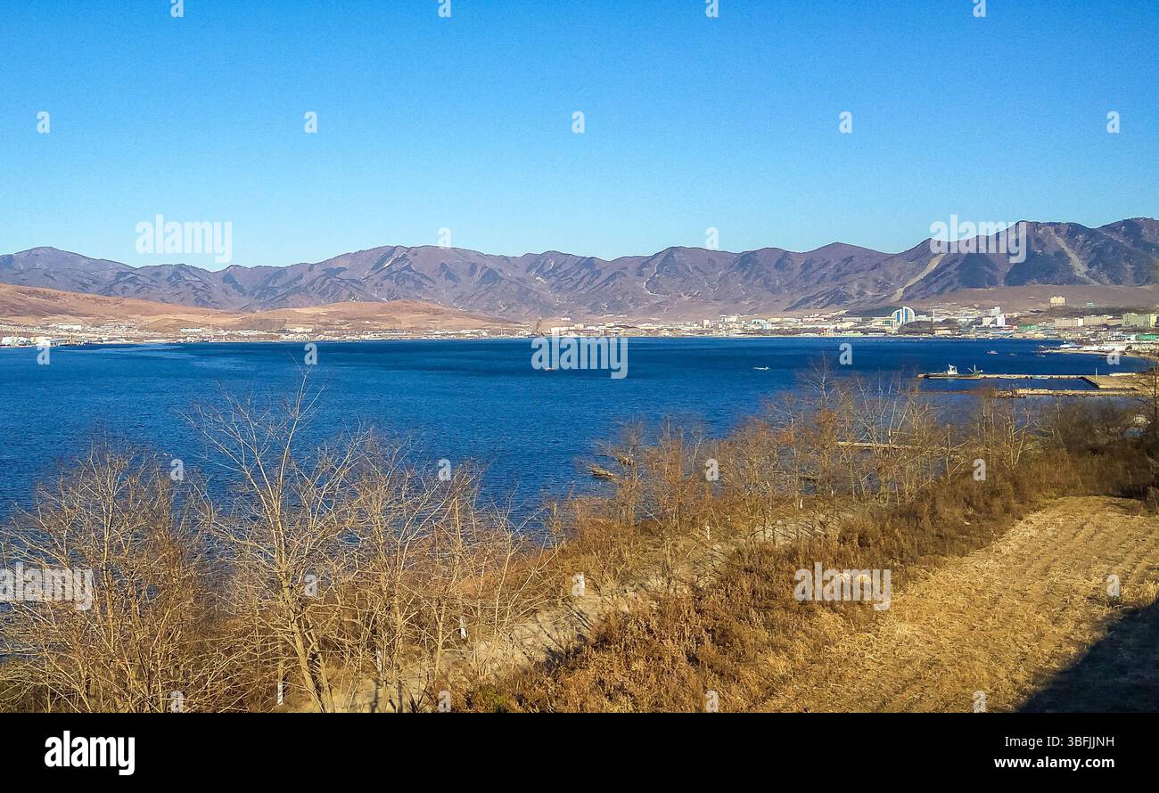 Panoramic view of Sea of Japan close to Rason Special Economic Zone in ...